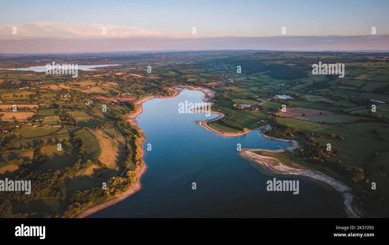 Aerial view of the Blagdon lake Stock Photo - Alamy