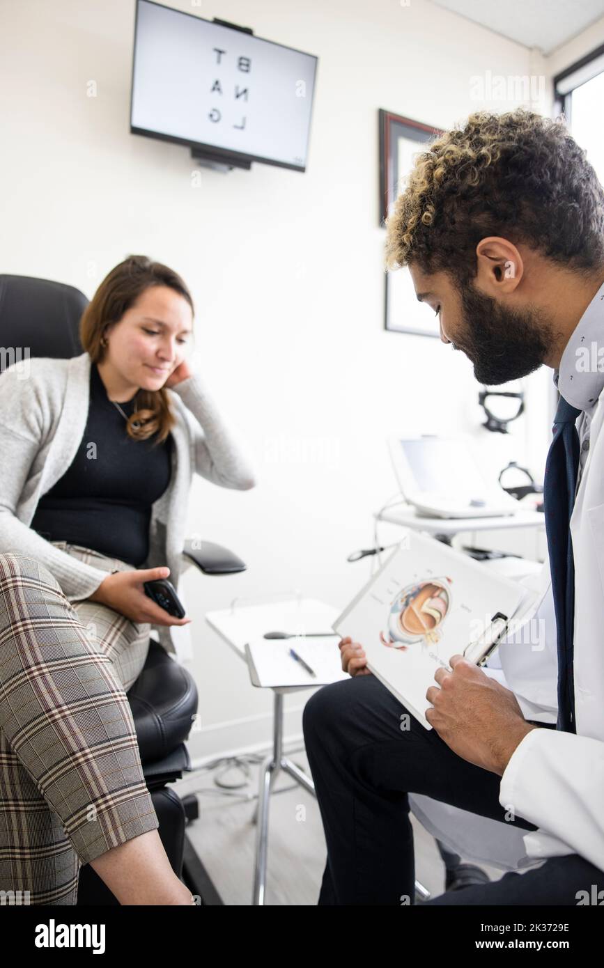Eye Doctors Talking To Patient