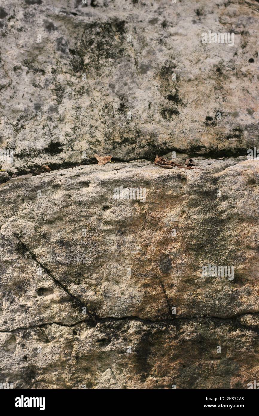An old limestone stone wall with layers and cracks Stock Photo - Alamy