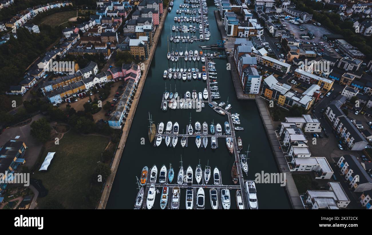 Aerial view of Marina Stock Photo - Alamy