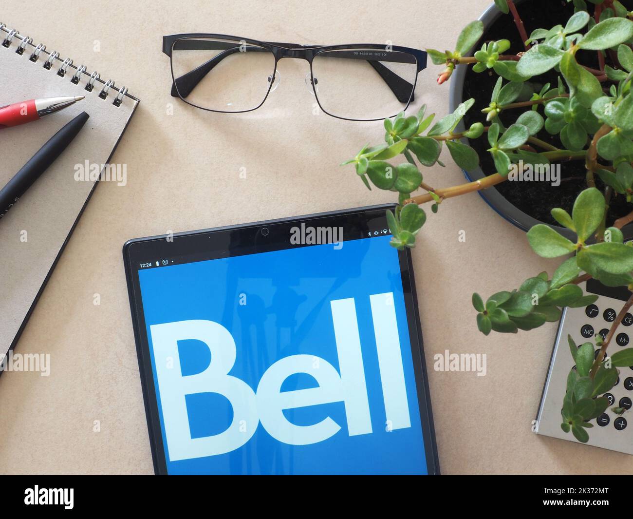 In this photo illustration, a Bell Canada Enterprises logo seen ...