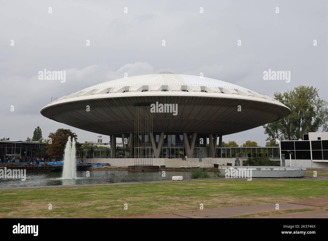 The iconic Evoluon In Eindhoven, The Netherlands, a building shaped ...
