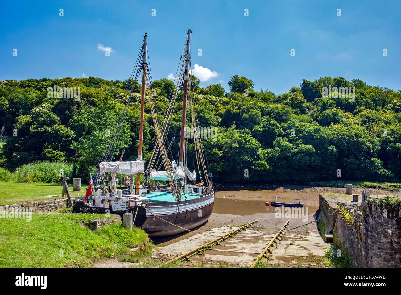 Shamrock, an 1899 Tamar sailing barge undergoing preservation at ...
