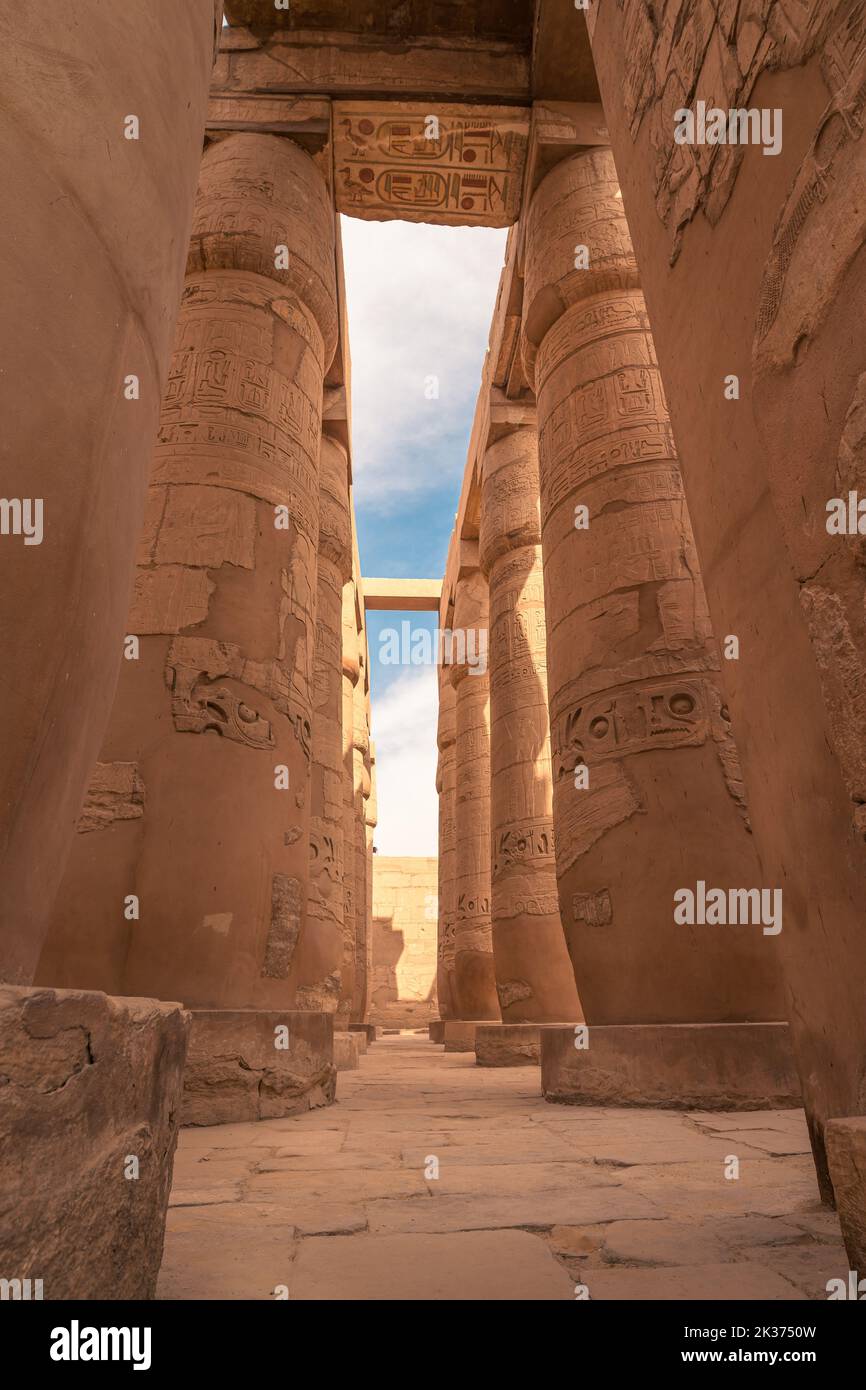 The Ruins of the Egyptian temple complexes at Karnak and Luxor in Egypt ...