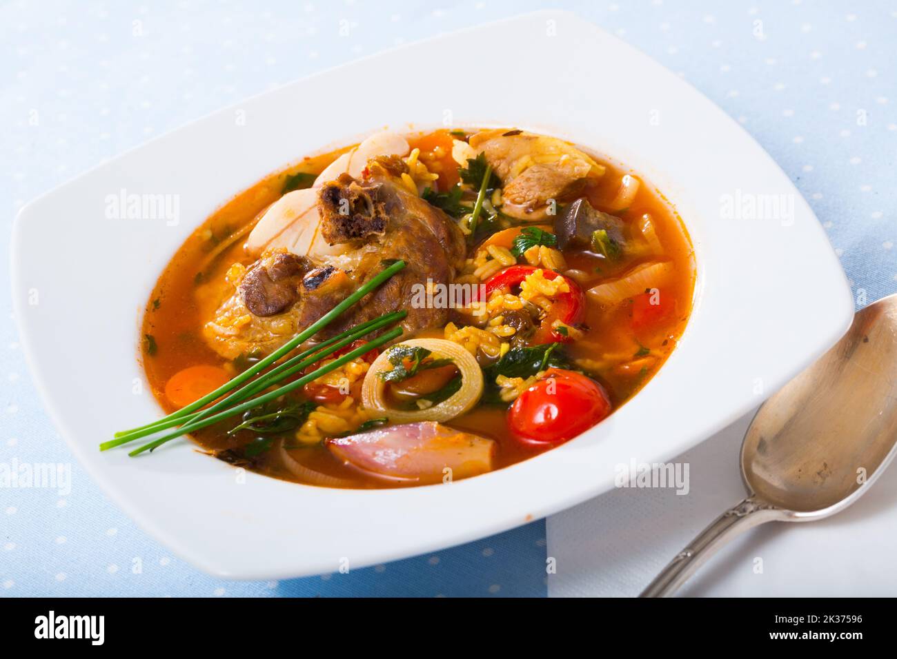 Georgian soup kharcho from lamb Stock Photo - Alamy