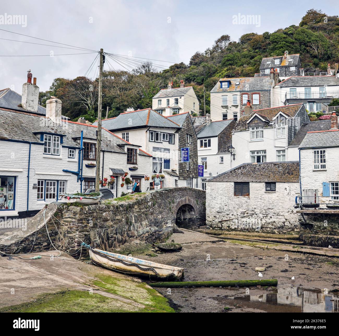 The Roman bridge at the little fishing village of Polperro in south ...