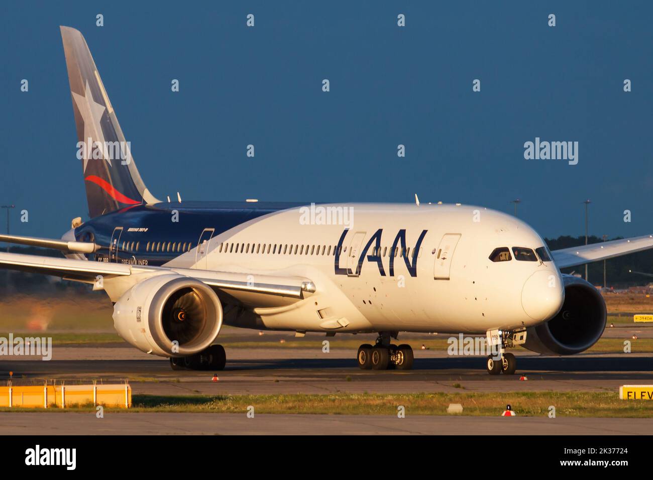 Frankfurt, Germany - August 17, 2014: LATAM LAN Airlines passenger ...