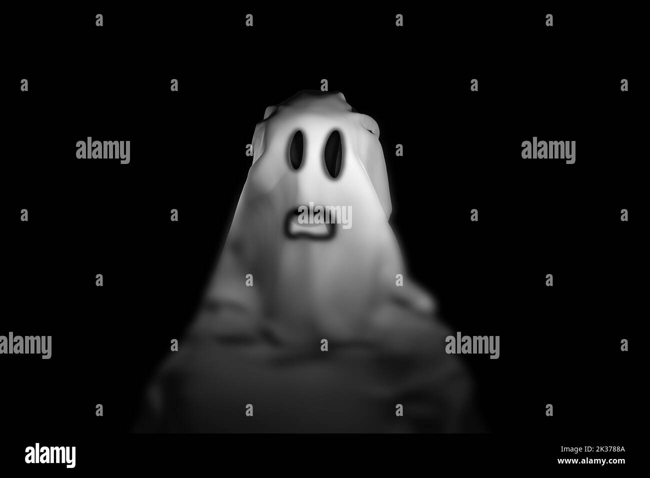 Ghost isolated on black background. 3D render illustration Stock Photo ...
