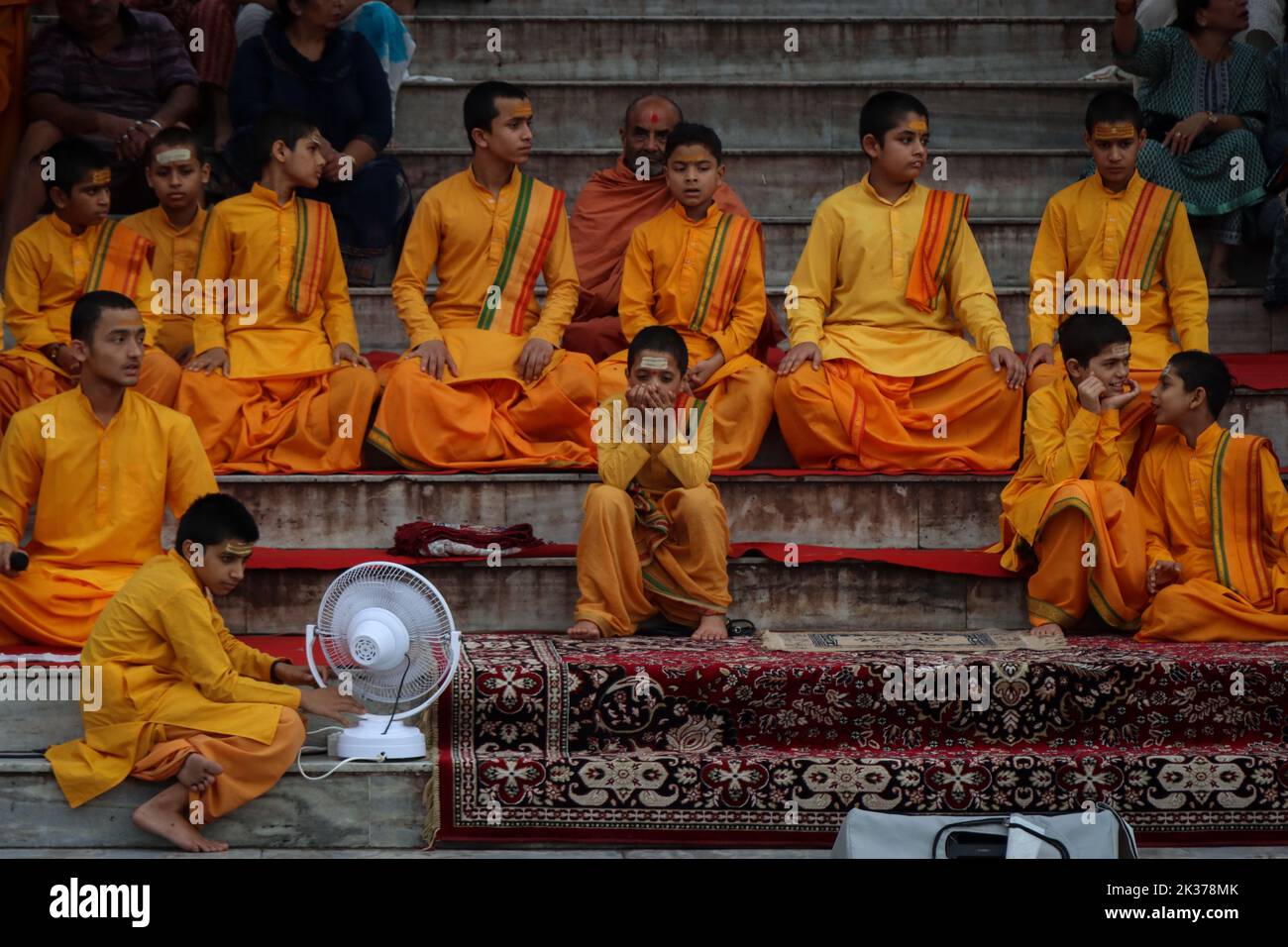 Rishikesh, Uttarakhand, India. 23rd Sep, 2022. Young rishikumars of ...
