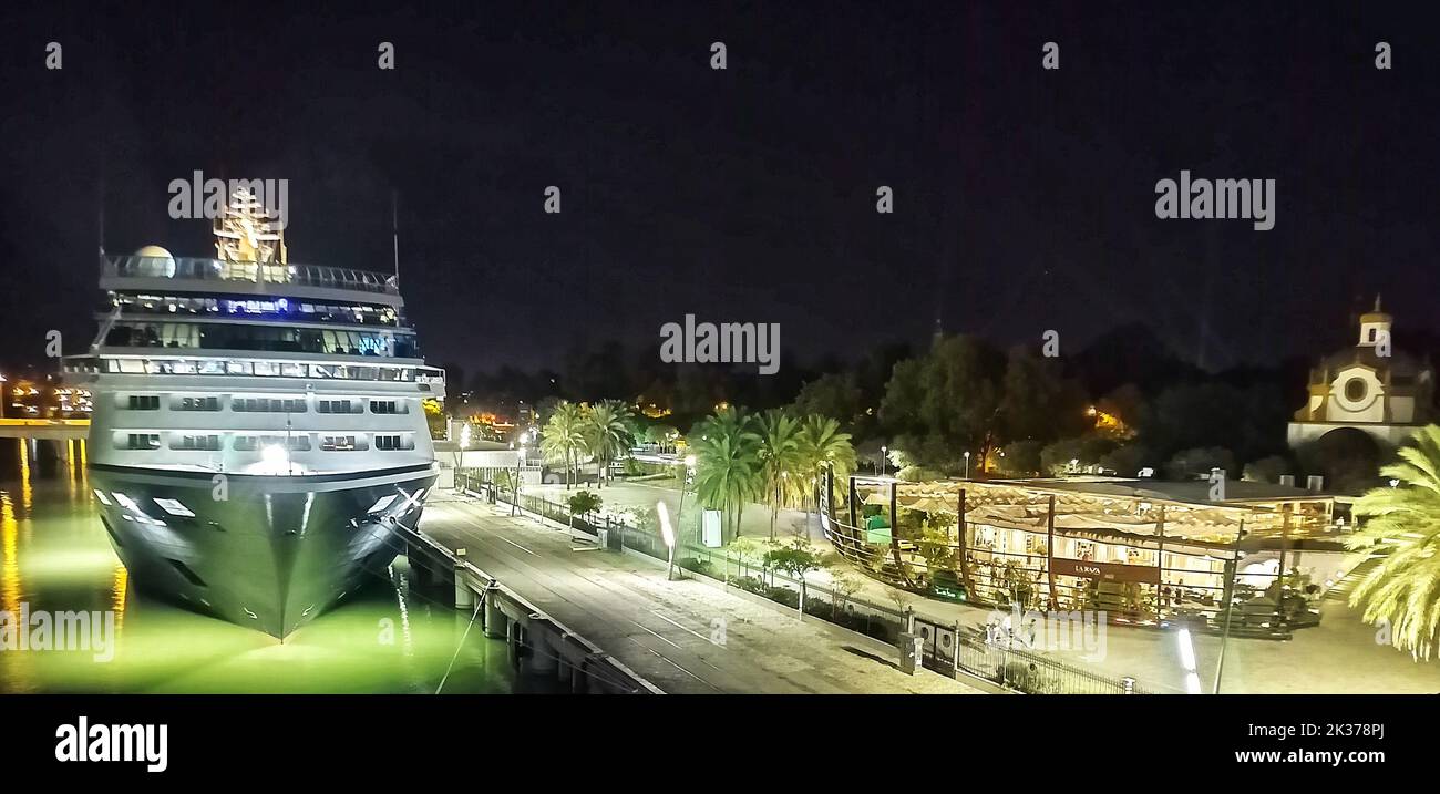 view from seville cruise ship terminal,seville,seville night life ...