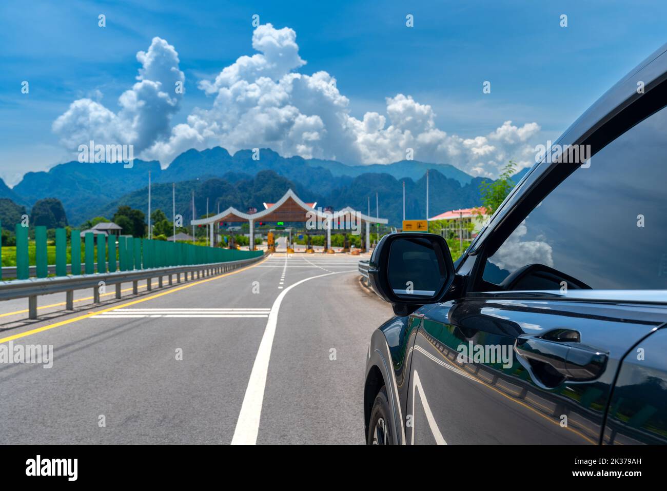 Laos first express road from Vientiane district to Vang vieng district ...