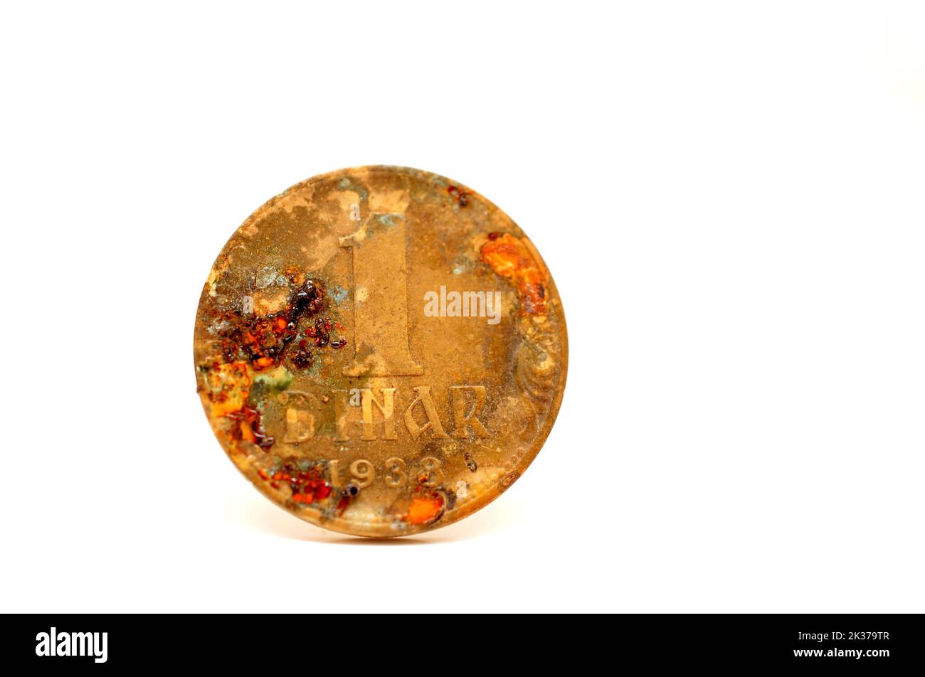 rusty coins from balkans countries,close up Stock Photo - Alamy