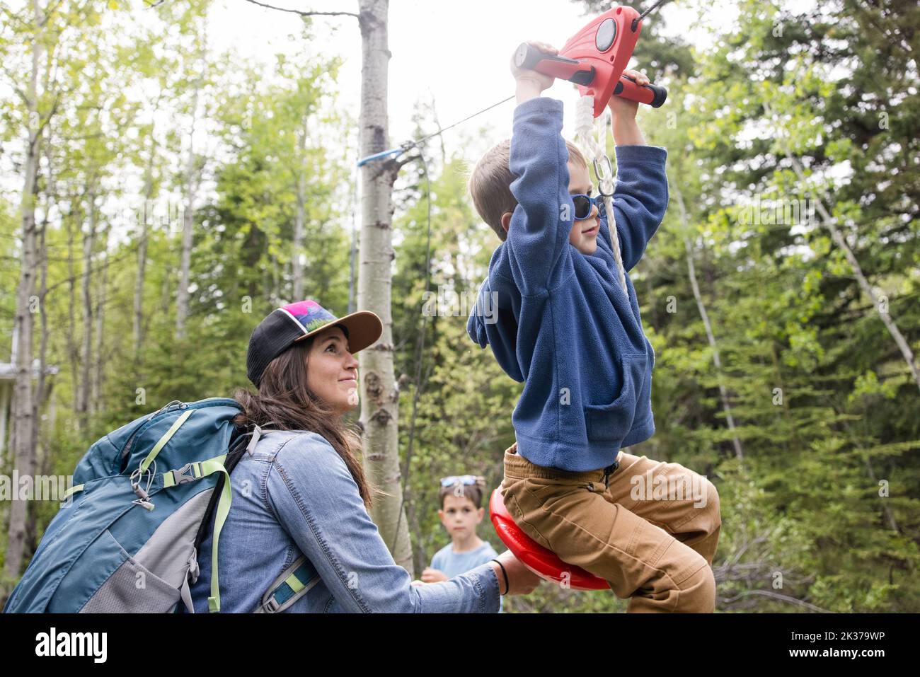 Zipwire forest hi-res stock photography and images - Alamy