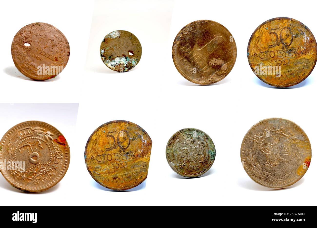 rusty coins from balkans countries,close up Stock Photo - Alamy
