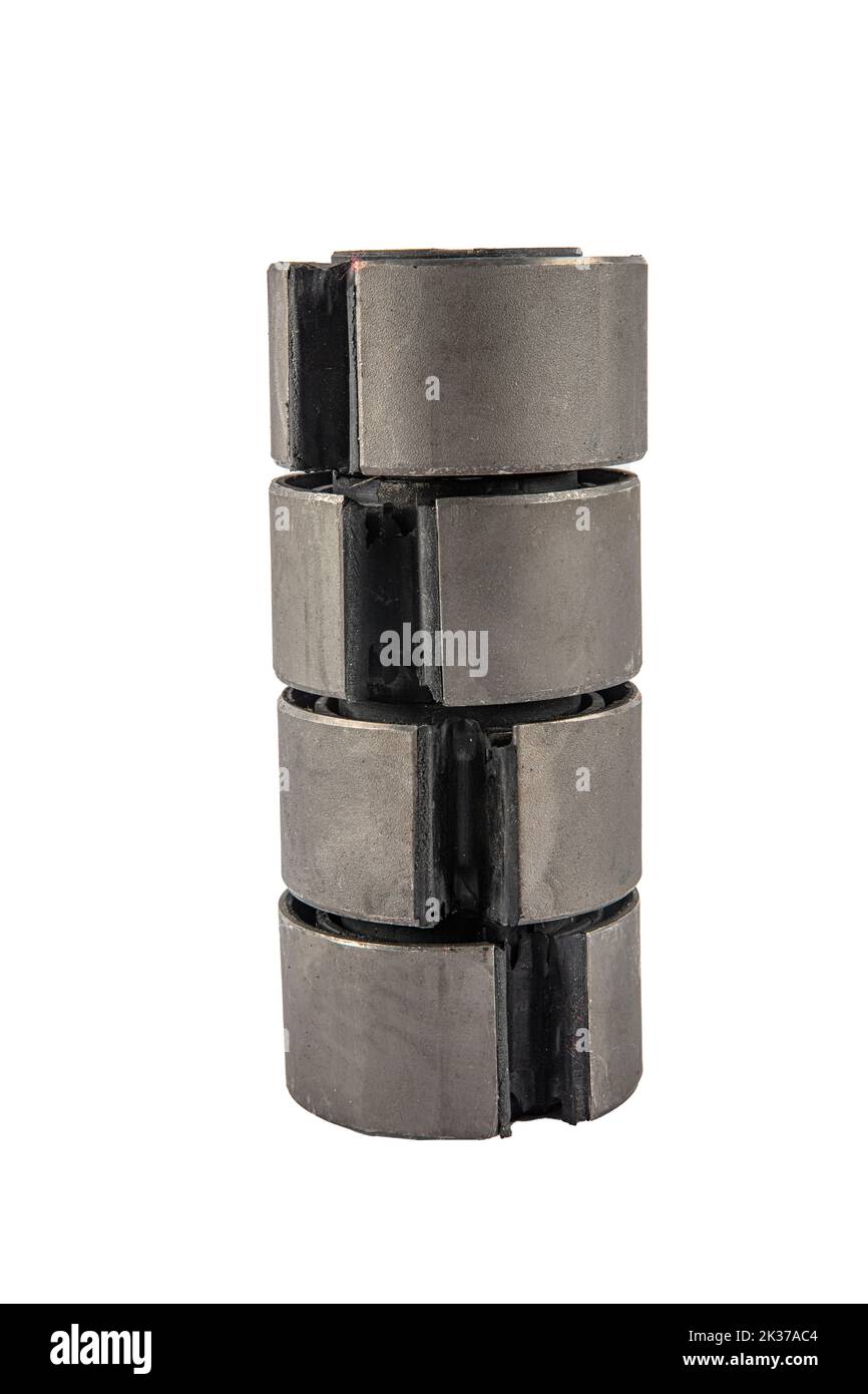 the rubber one is covered with metal. silent block of truck springs ...