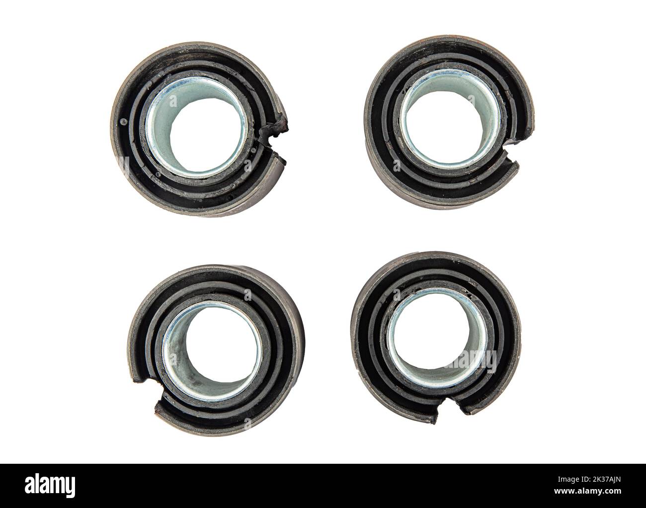 the rubber one is covered with metal. silent block of truck springs ...