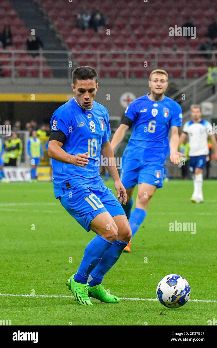 Italy's Giacomo Raspadori during the football UEFA Nations League match ...
