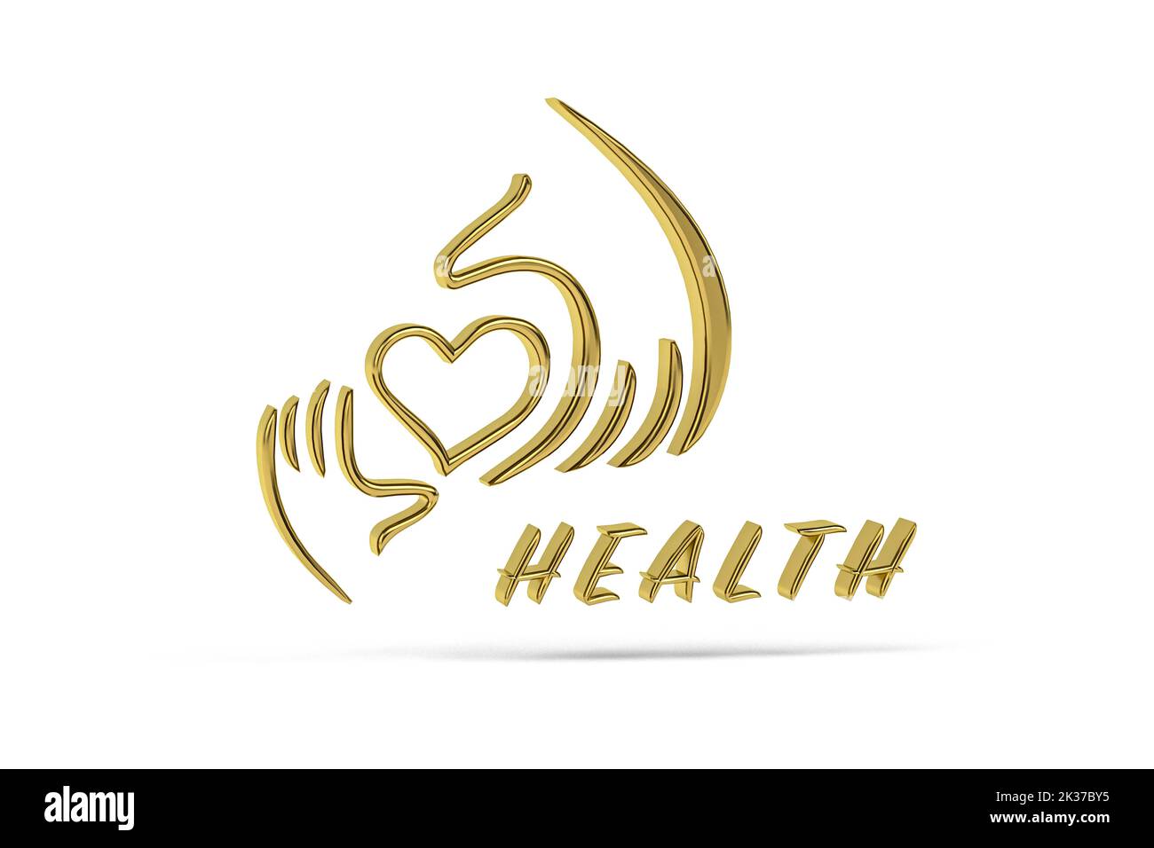 Golden 3d health icon isolated on white background - 3D render Stock ...