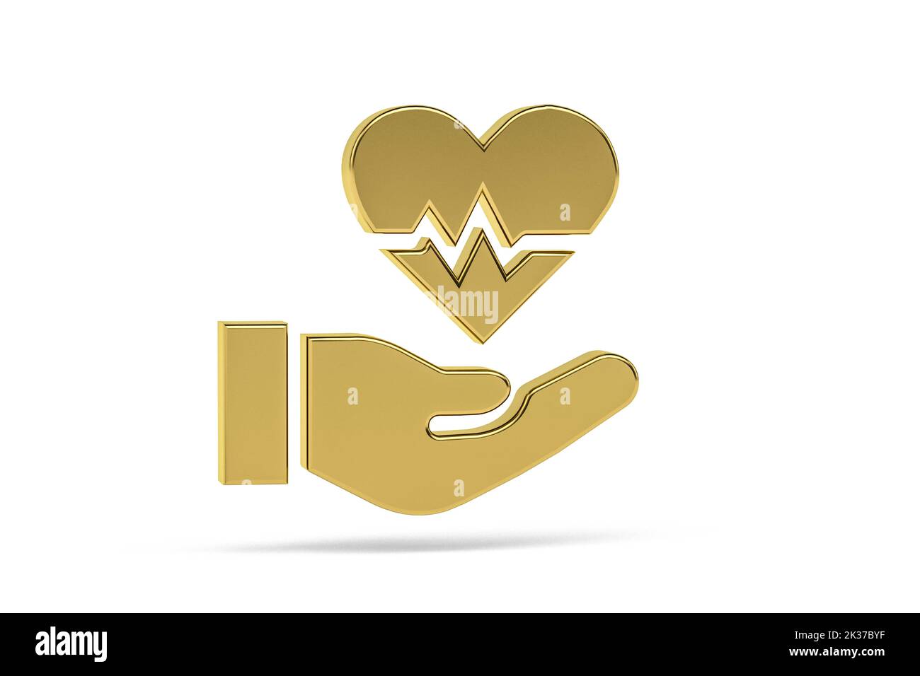 Golden 3d health icon isolated on white background - 3D render Stock ...