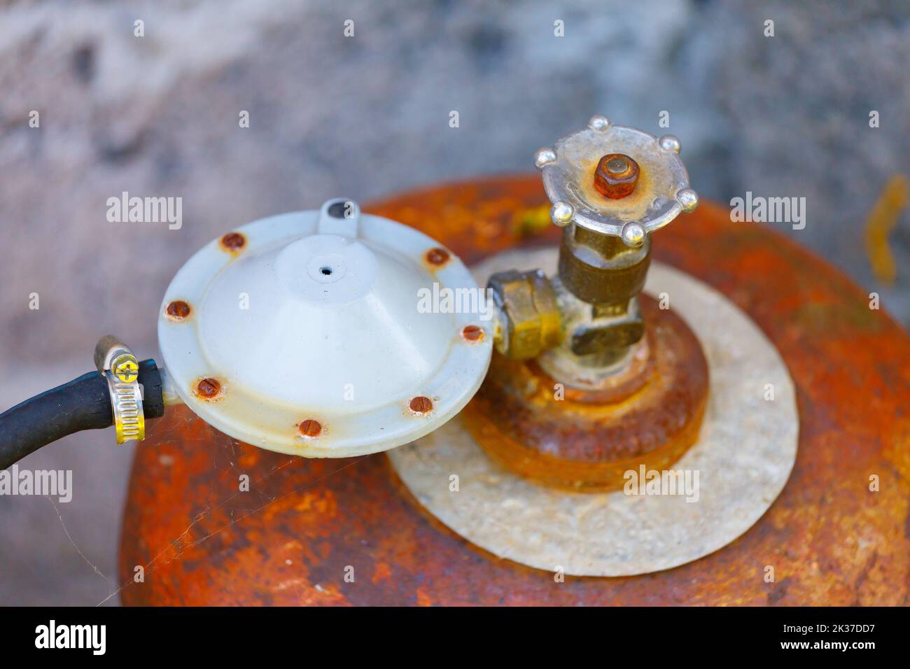 gas cylinder close-up. Top view. High quality photo Stock Photo - Alamy
