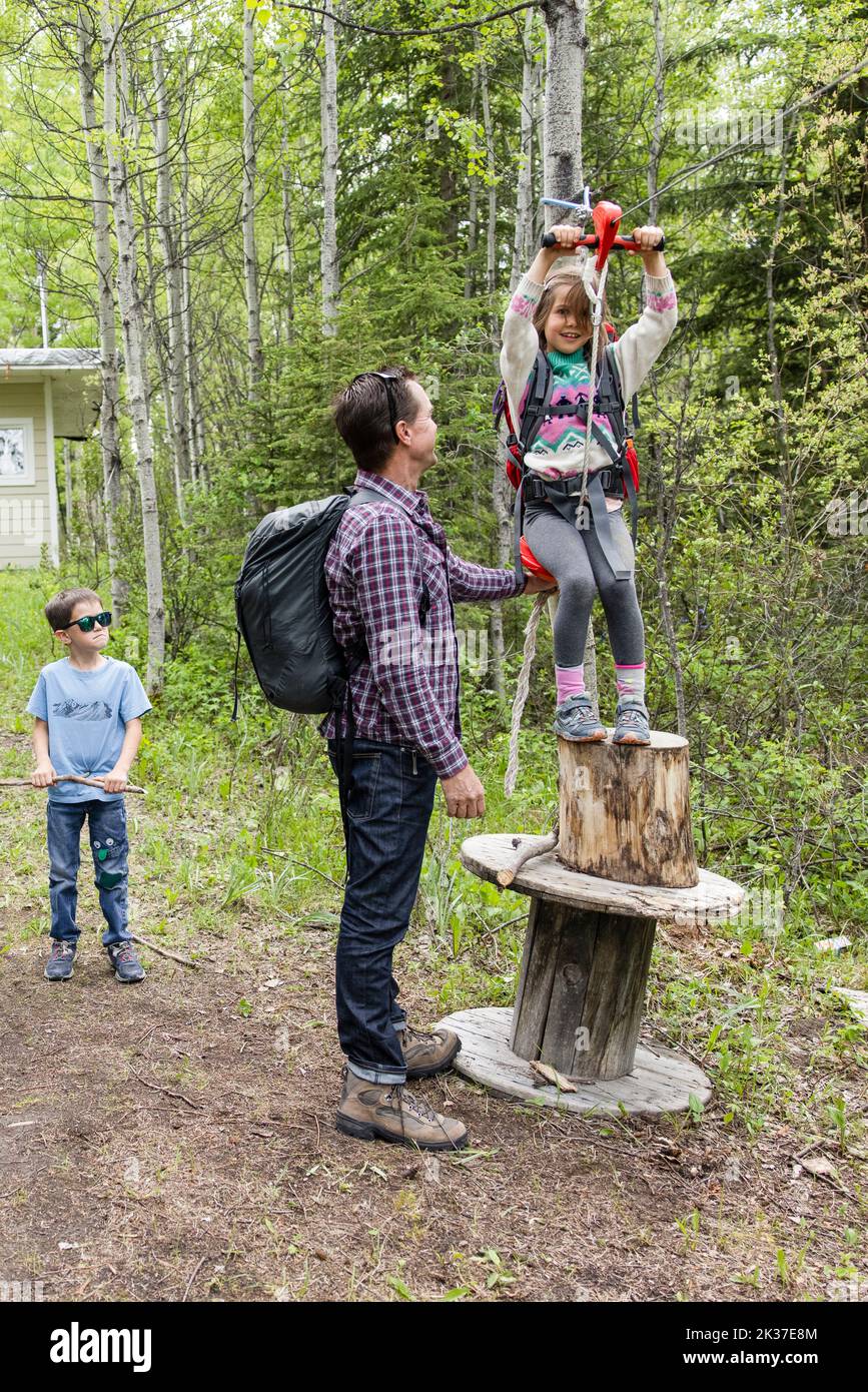 Zipwire forest hi-res stock photography and images - Alamy