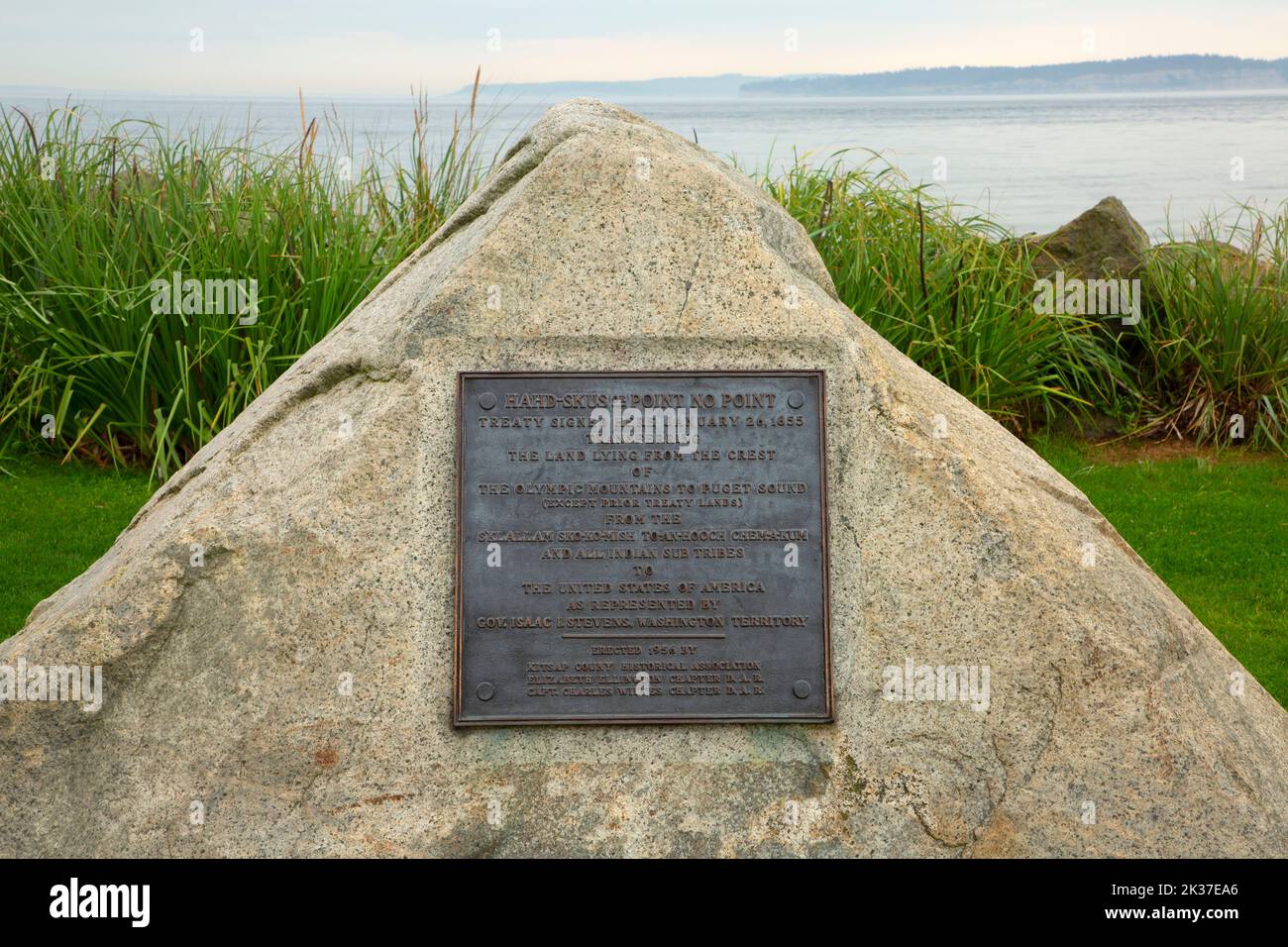 History plaque, Point-No-Point Park, Hansville, Washington Stock Photo ...