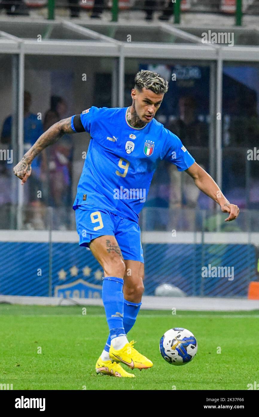 Italy's Gianluca Scamacca during Italy vs England, football UEFA ...