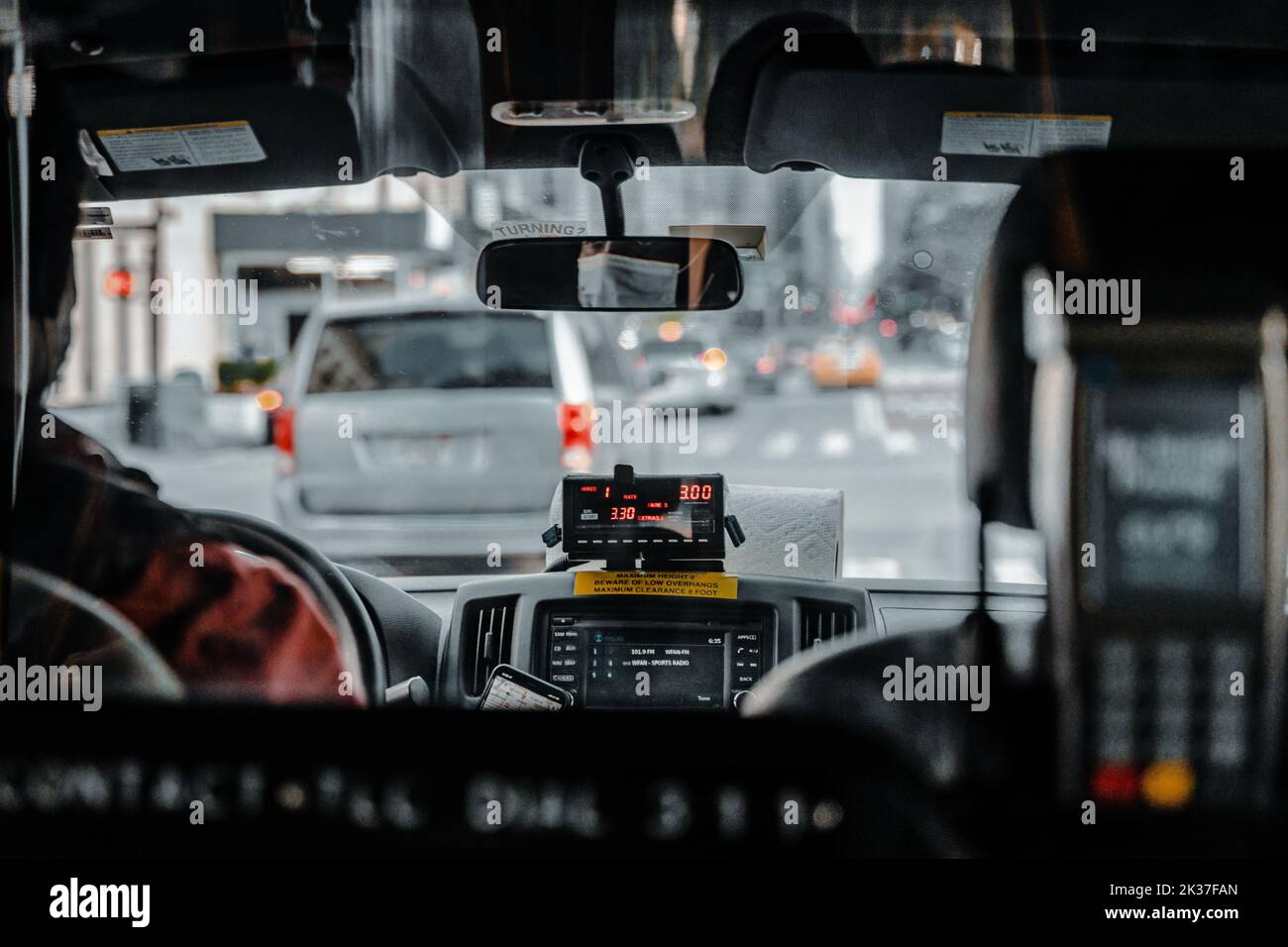 The interior of a New York taxi cab Stock Photo - Alamy