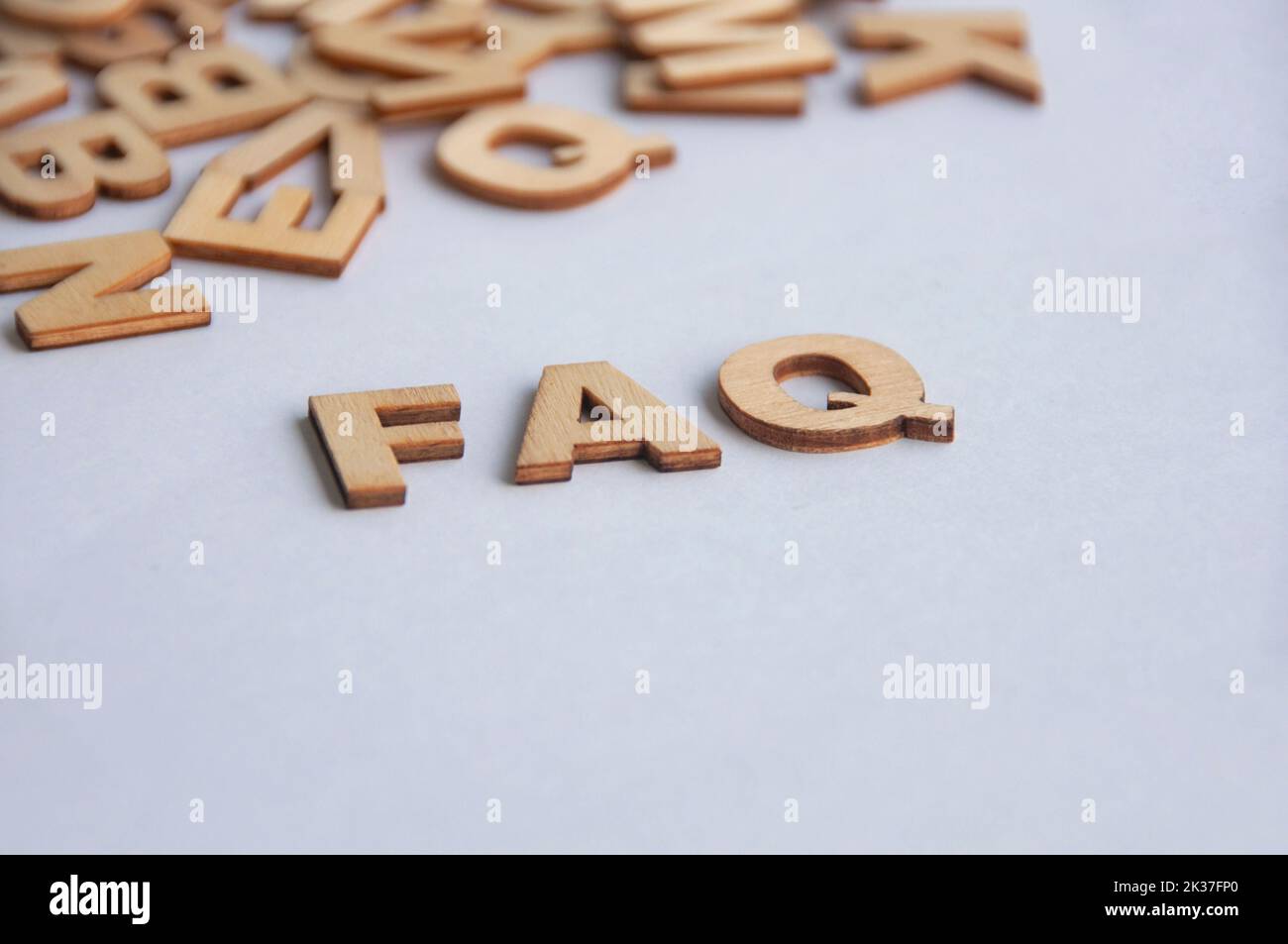 FAQ text on white background. Question and answer concept Stock Photo ...