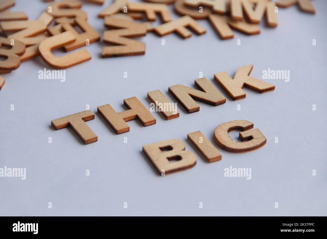 Think big text on white cover background. Inspirational concept Stock ...
