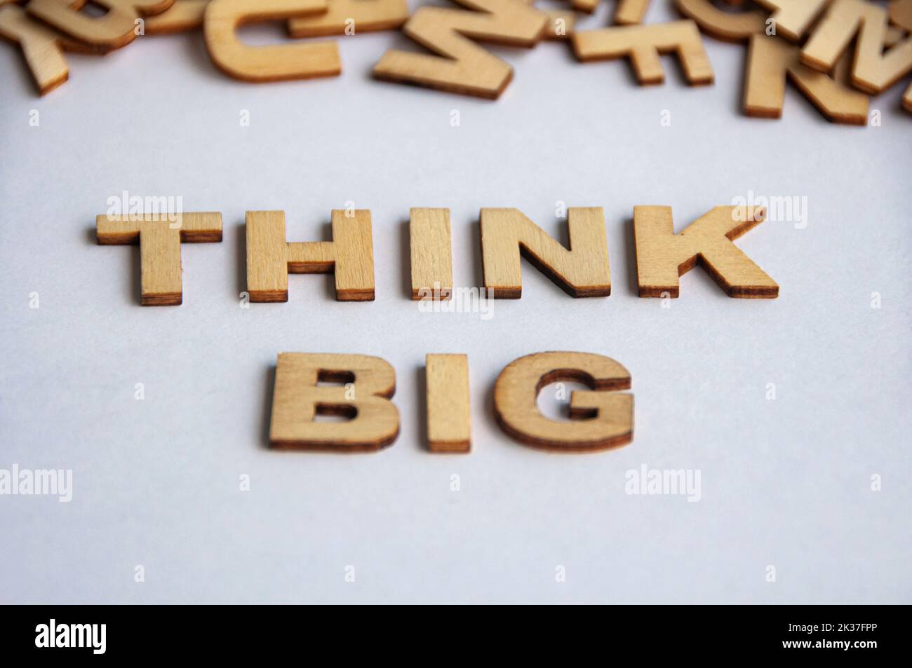Think big text on white cover background. Inspirational concept Stock ...