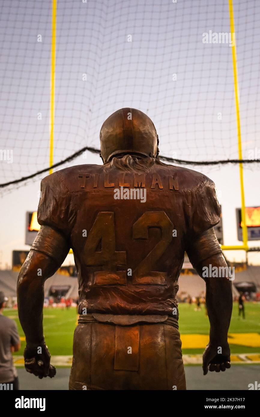 Arizona State Pat Tillman statue standing outside the tunnel at Sun ...
