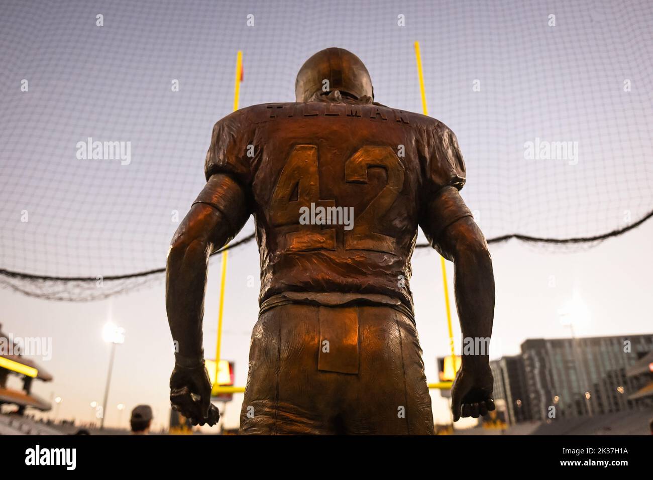 Arizona State Pat Tillman statue standing outside the tunnel at Sun ...