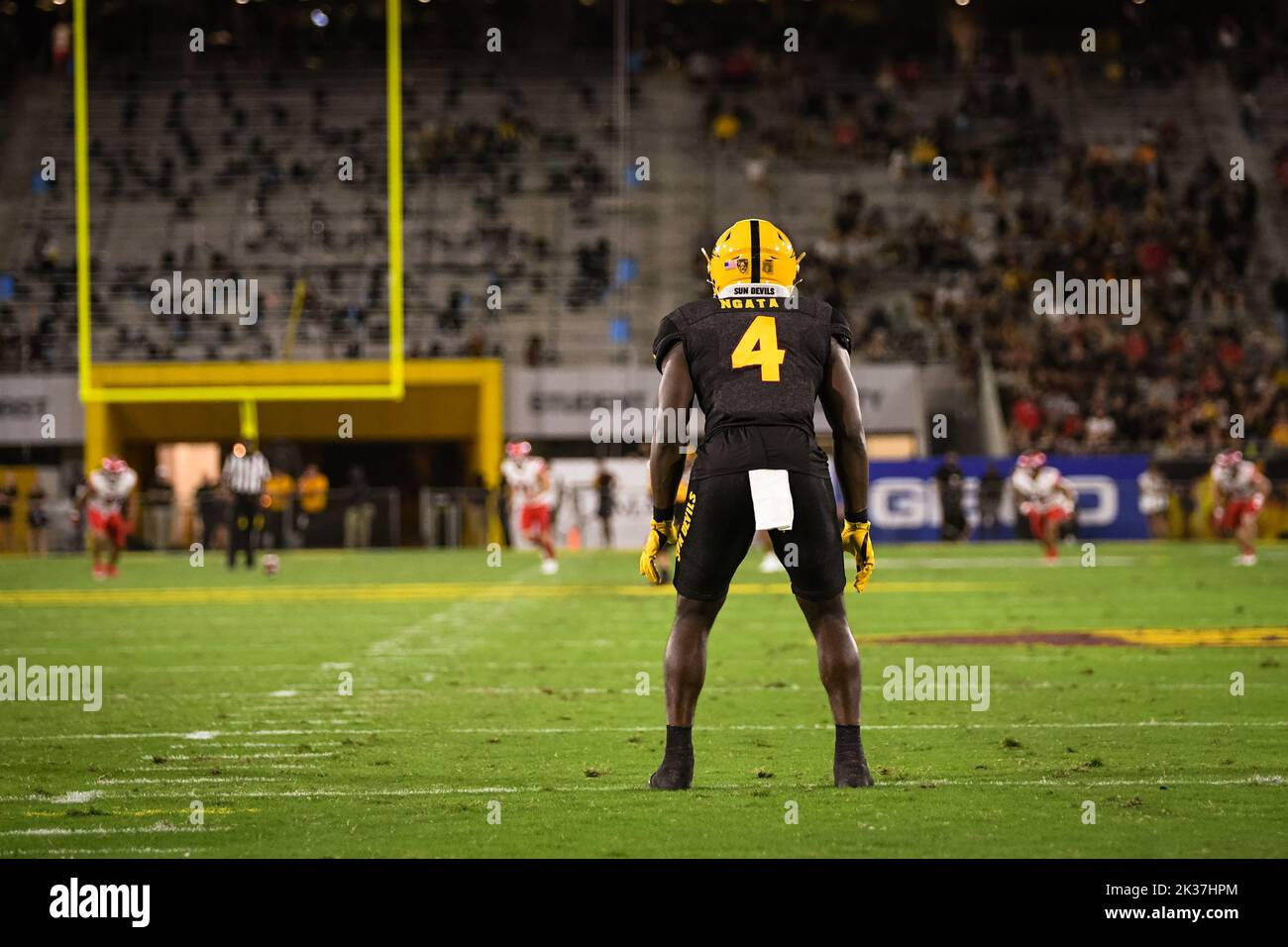 Arizona State running back Daniyel Ngata (4) prepares to receive the ...
