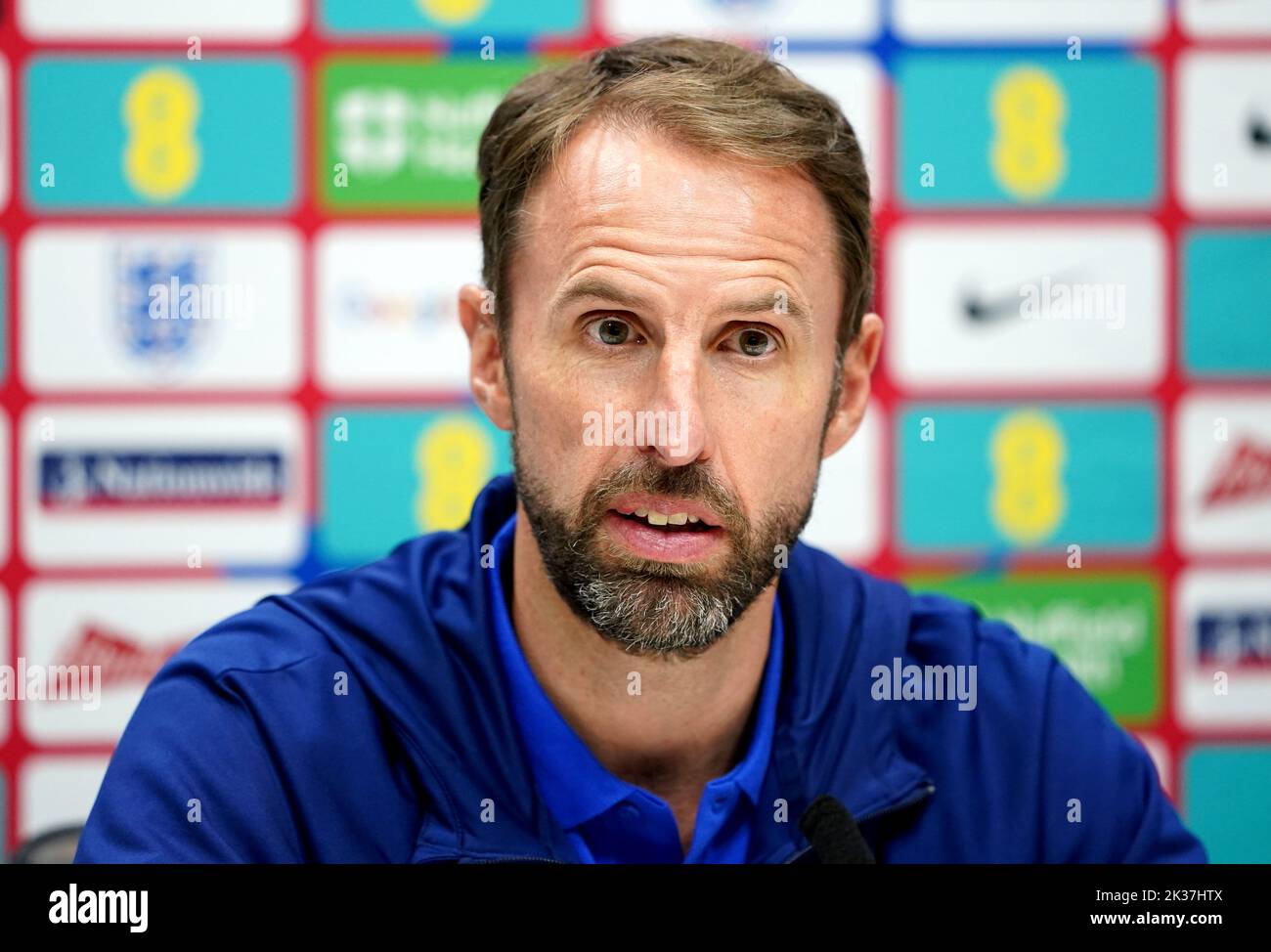 England manager Gareth Southgate during a press conference at Tottenham ...