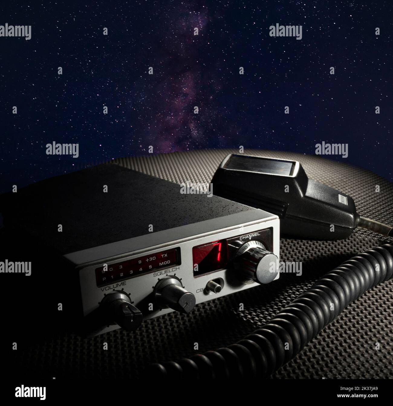 CB radio listening for alien transmissions on channel 7 Stock Photo - Alamy