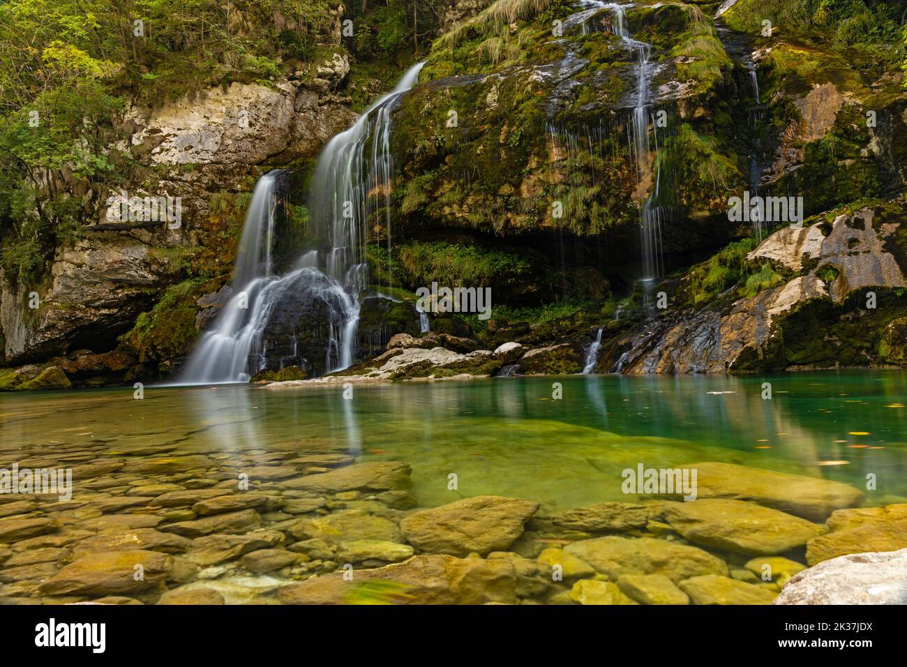Virje waterfalls near Bovec in Slovenia Stock Photo - Alamy