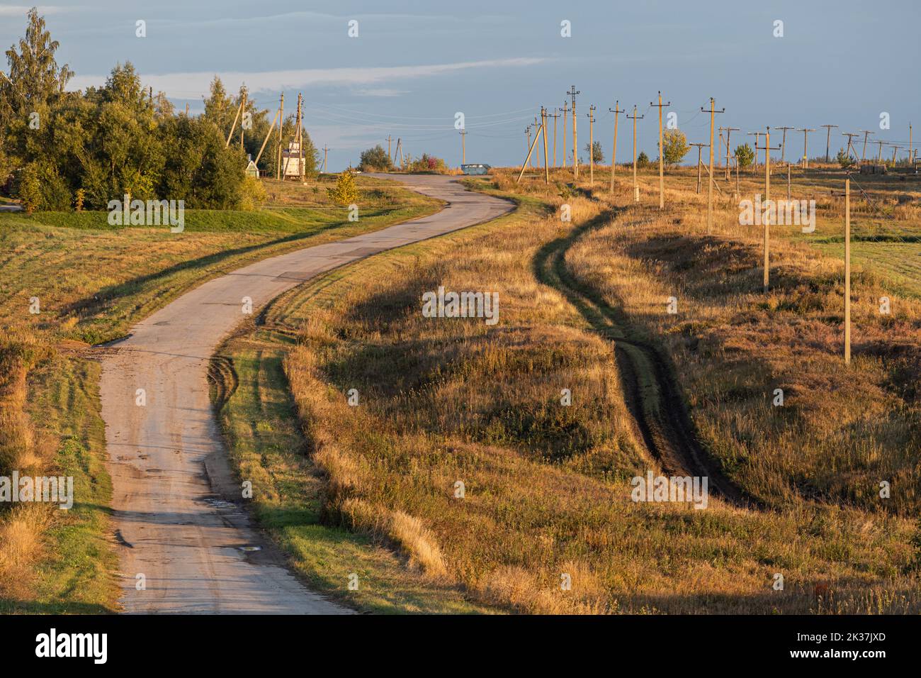 country road leading into the distance. road going into the distance ...