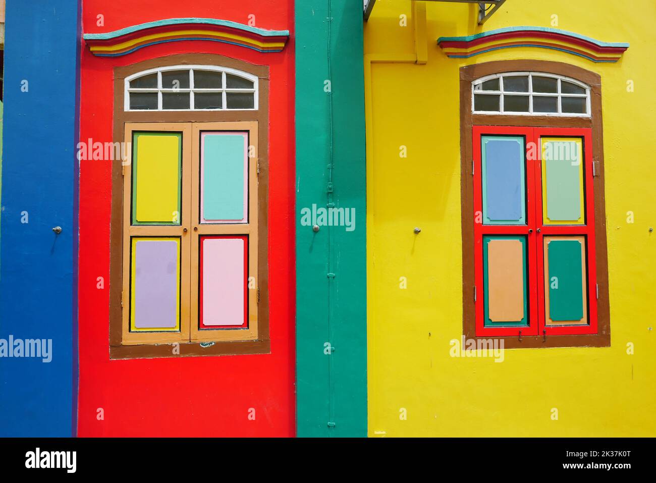 Colorful windows in Little India Stock Photo - Alamy
