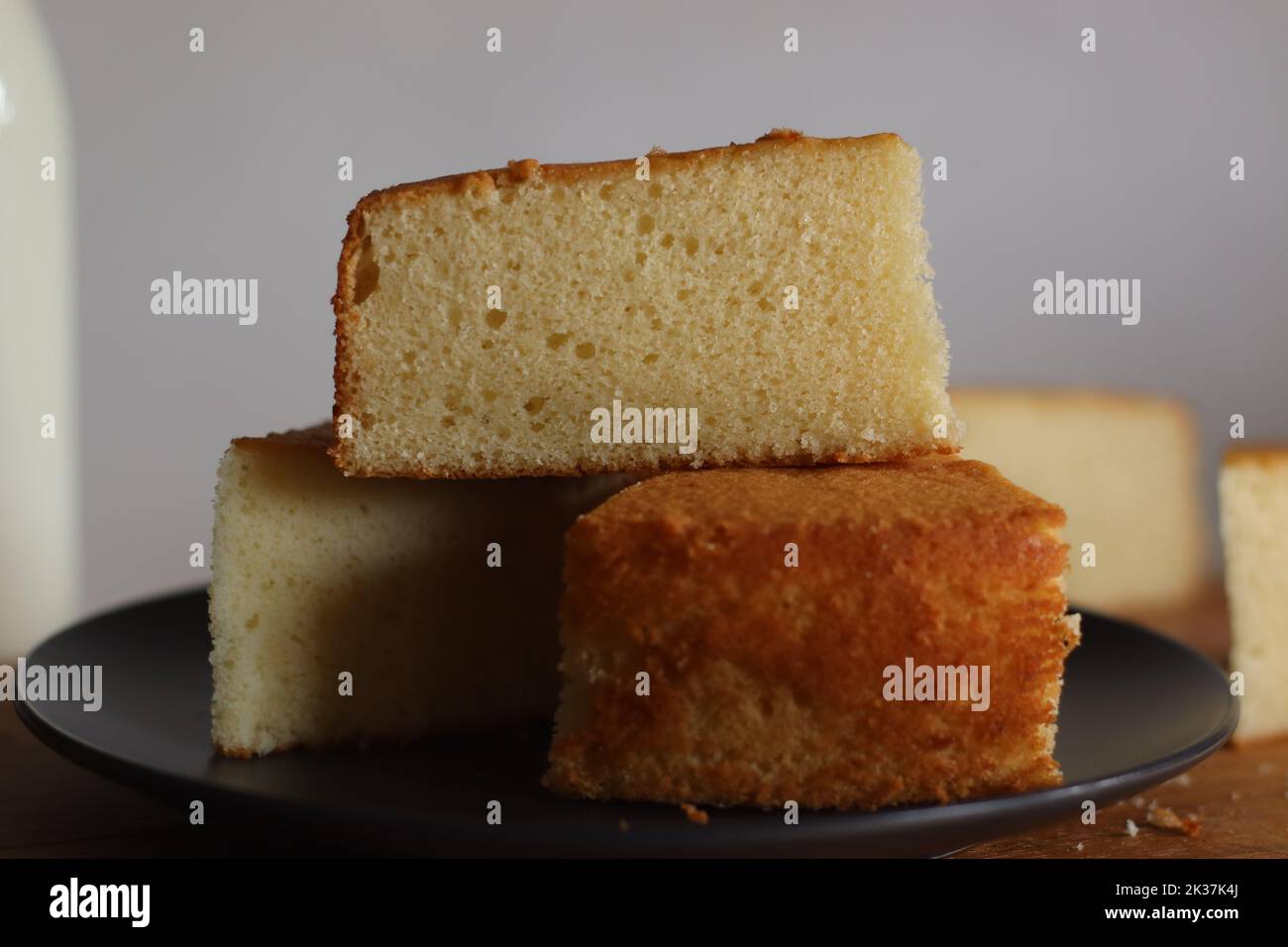 Holt milk cake. Traditional milk sponge cake made of batter prepared by ...