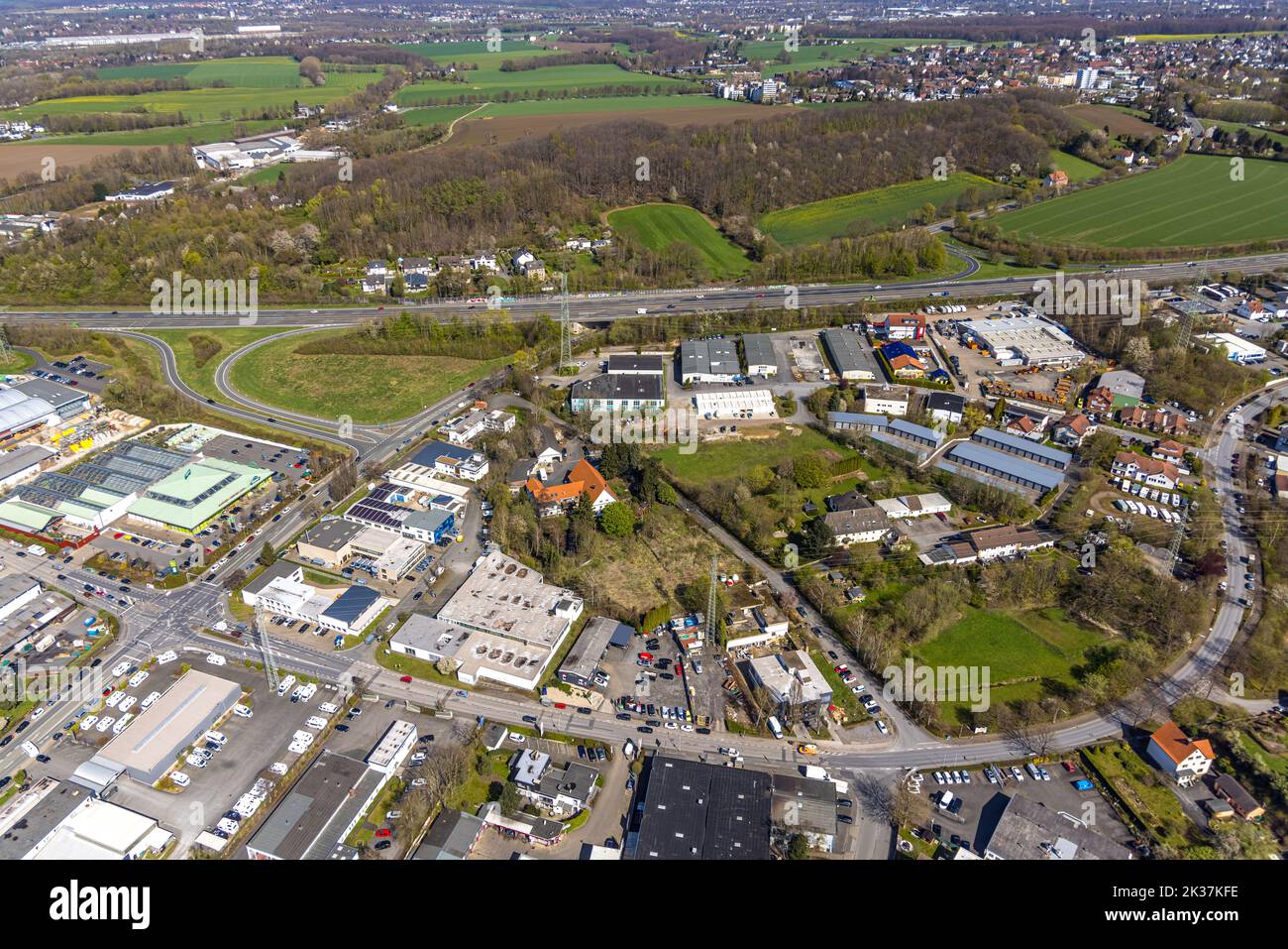 Wullener feld industrial park on the a44 freeway hi-res stock ...