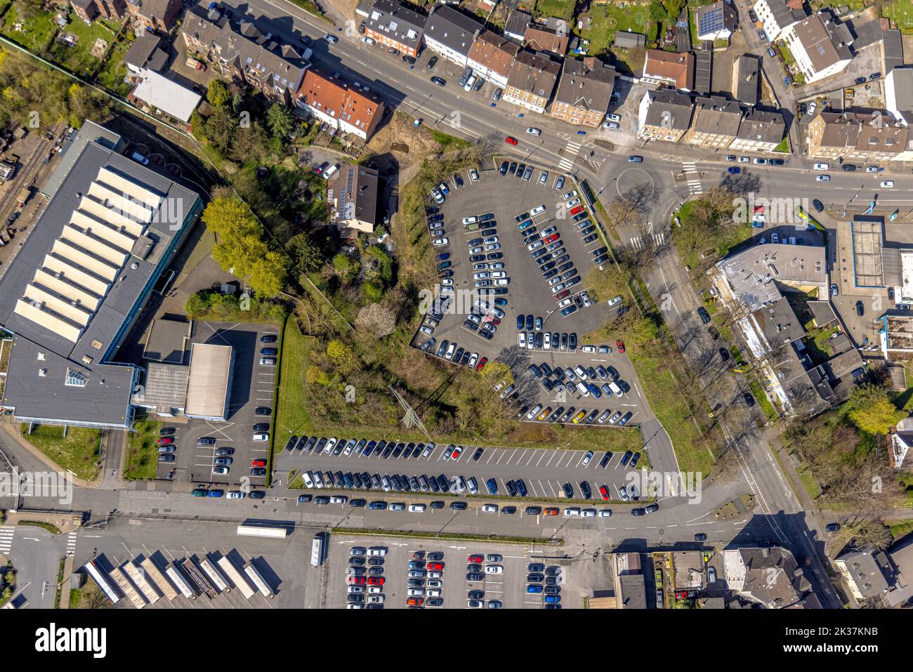 Aerial view, parking lot Deutsche Edelstahlwerke Witten, Heven, Witten ...
