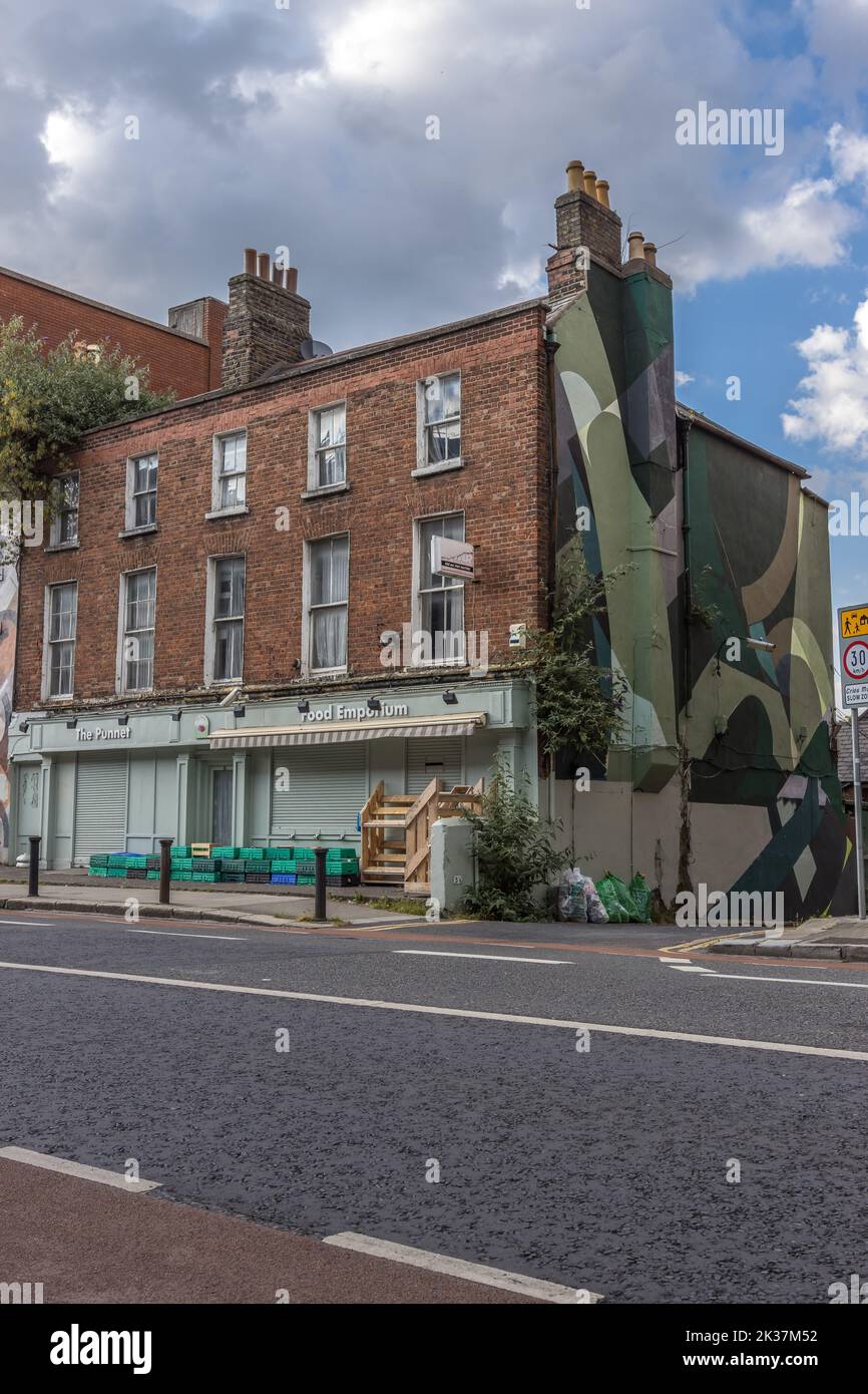 A vertical shot of the Punnet Food Emporium building in Dublin, Ireland ...