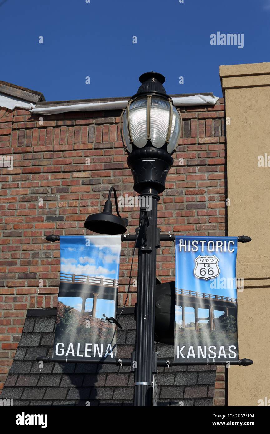 Signs on the mother road, Route 66, Galena, Kansas Stock Photo - Alamy