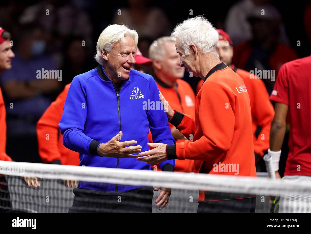 Team Europe captain Bjorn Borg (left) and Team World captain John ...
