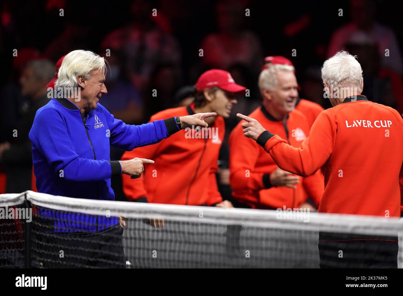 Team Europe captain Bjorn Borg (left) and Team World captain John ...