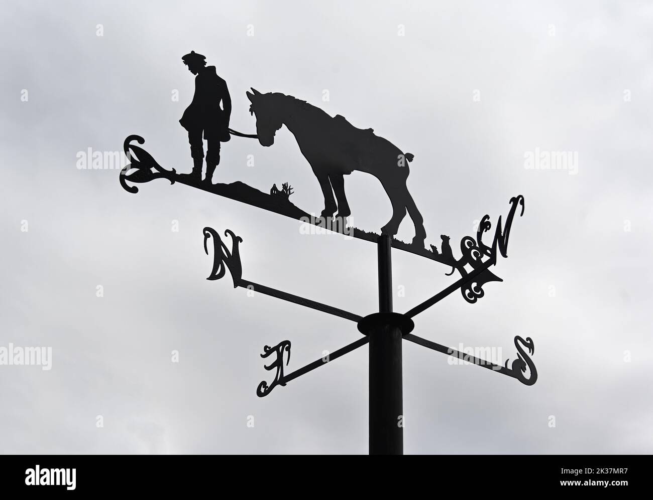 Metal weathervane depicting Robert Burn's "Tam O'Shanter with his grey ...