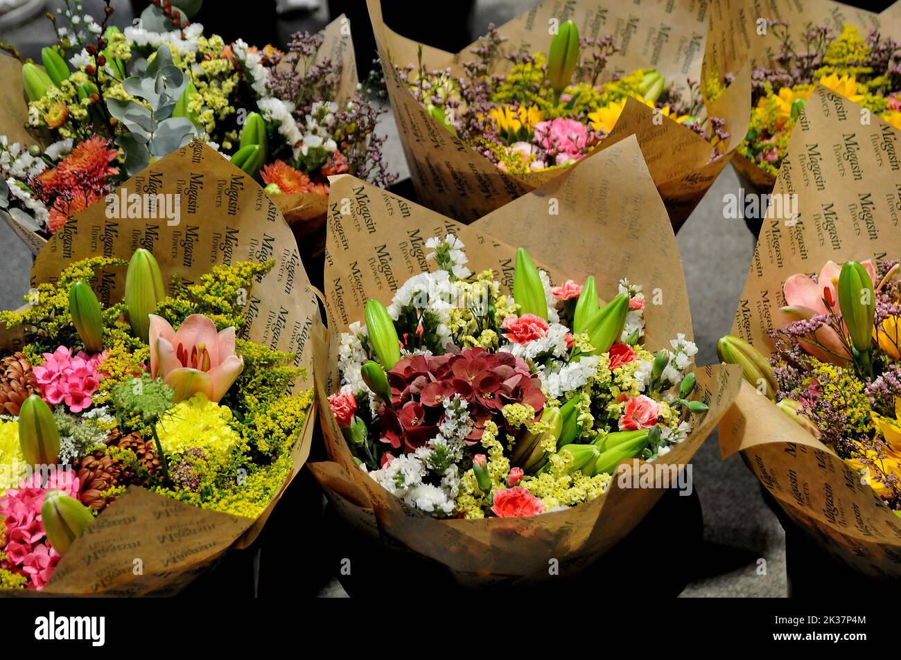 Copenhagen /Denmark/25 September 2022/Flower bouquests display for ...