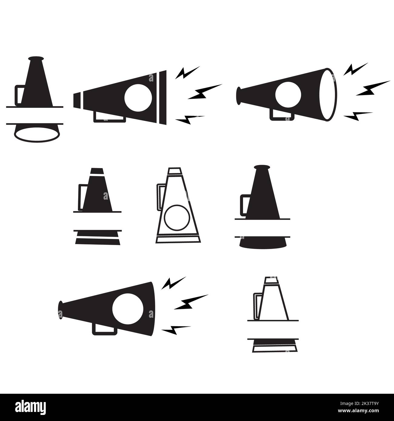 Cheers Megaphone Icon On White Background Bullhorn Sign Cheerleader Symbol Cheer Pom Pom Logo