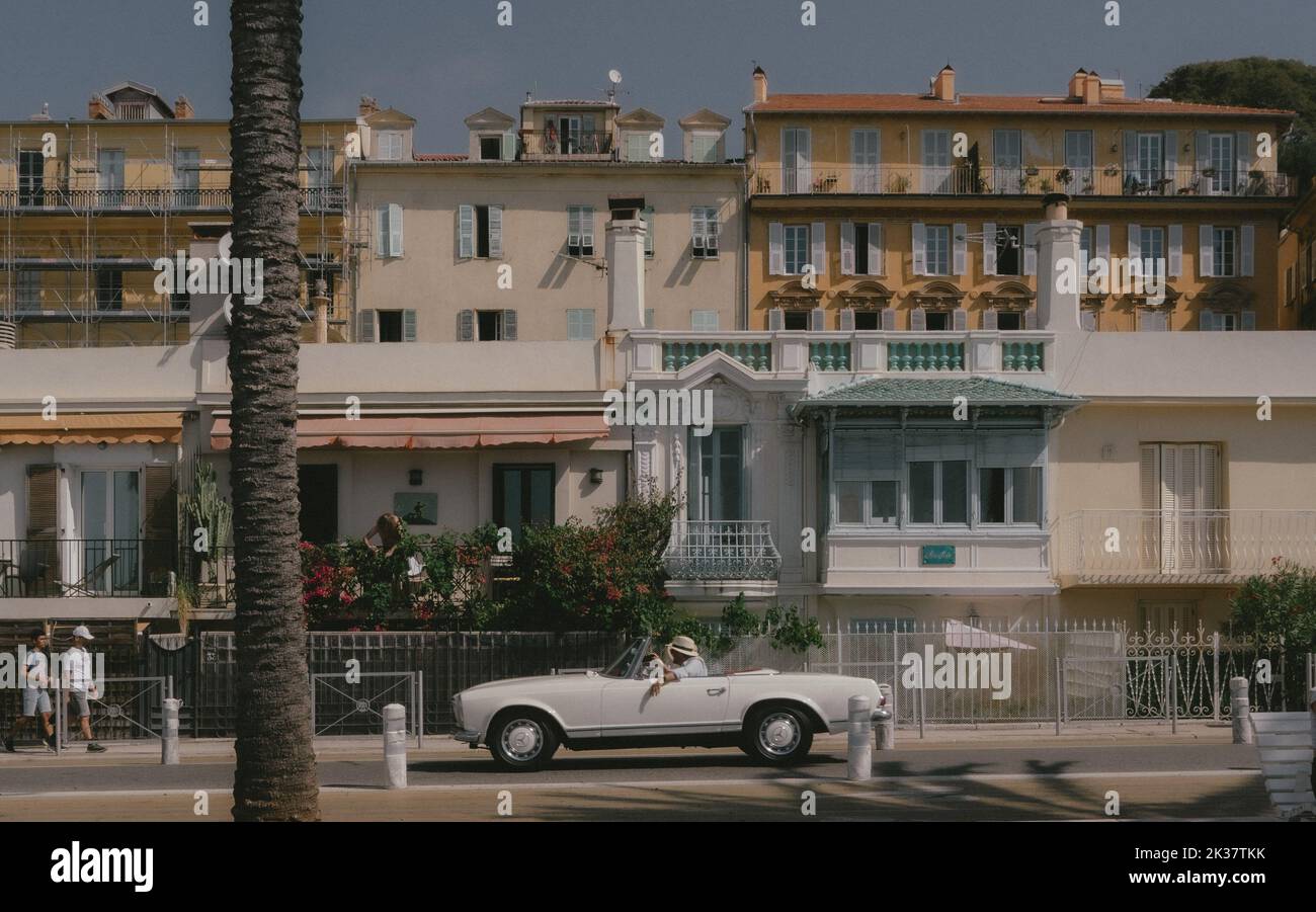 Beautiful retro toned old vintage classic car with typical ...